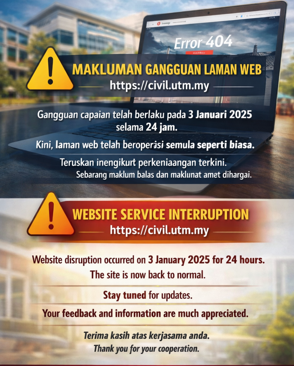 WEBSITE SERVICE INTERRUPTION NOTICE | Faculty of Civil Engineering ...